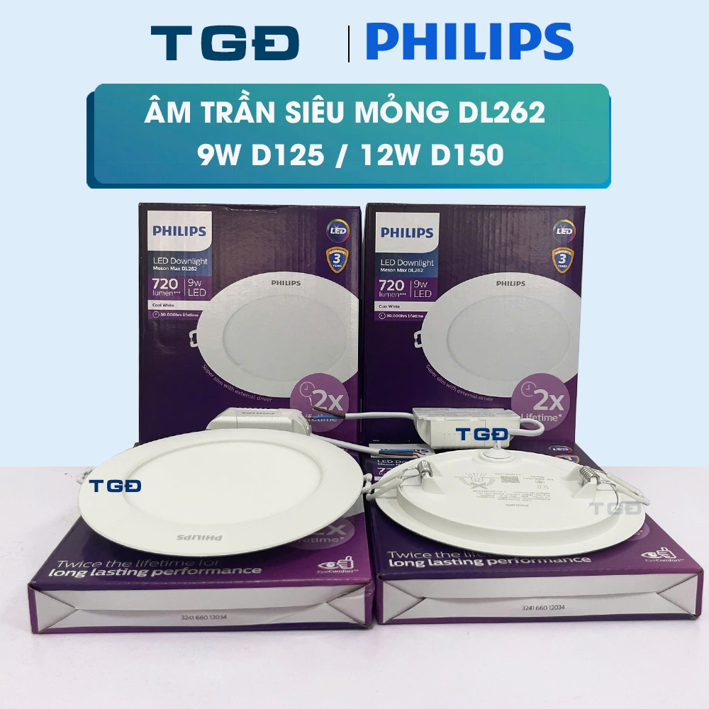 Philips LED Max DL262 ceiling light is round, ultra-thin design ...