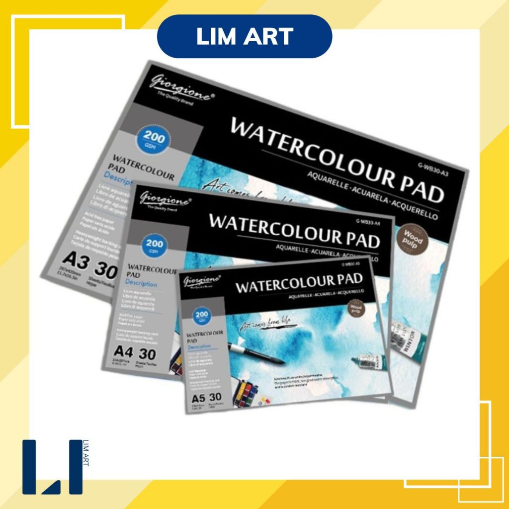 Drawing book, watercolor paper, size A3/A4/A5 200gsm 30 sheets ...