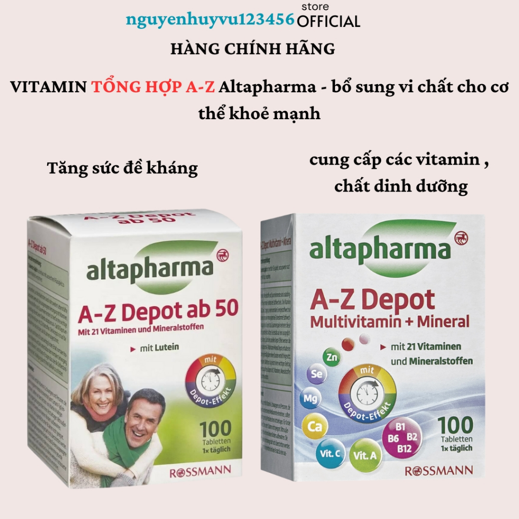 MULTIVITAMINS AND MINERALS A-Z ALTAPHARMA - essential nutritional ...