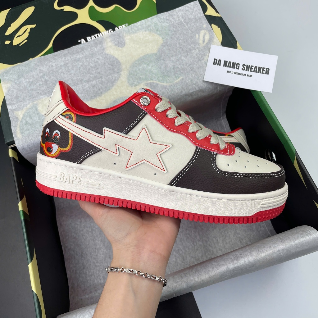 A Bathing Ape Bape Sta Kanye West College Dropout Shoes (red white ...