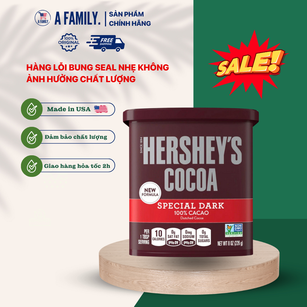 HERSHEY’S COCOA SPECIAL DARK PURE SUGAR-FREE COCOA POWDER 226G | Shopee ...