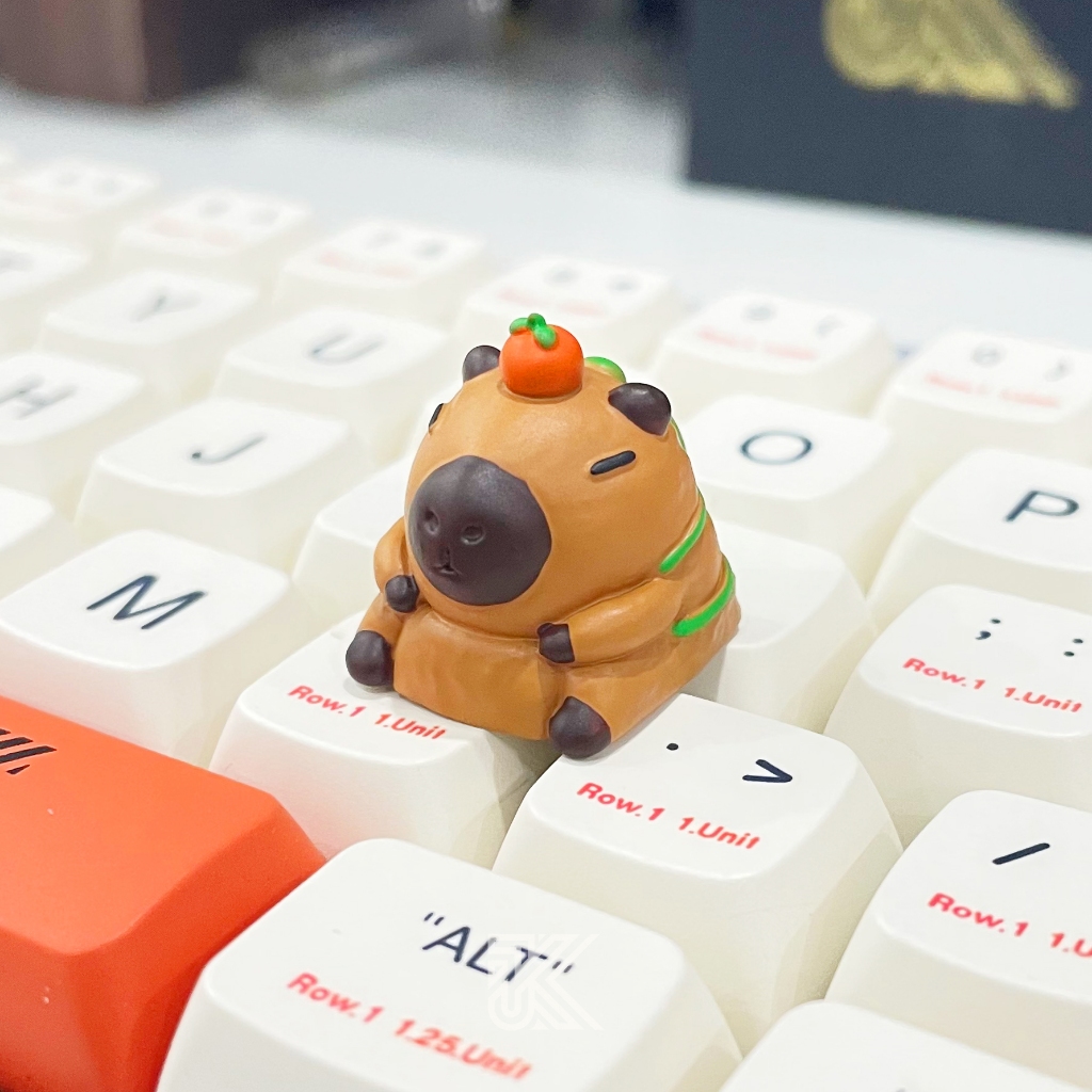 Capybara Keyboard Button Wearing Turtle Backpack - Super Cute to Son ...