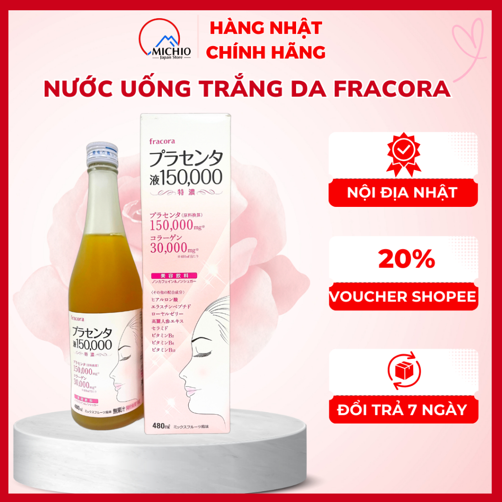 Fracora Placenta skin whitening drink 150000Mg, Japanese anti-aging ...