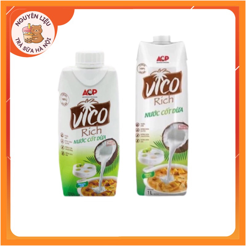 Acp VICO RICH Pure COCONUT MILK Box 330ml and 1000ML (VICO RICH COCONUT ...