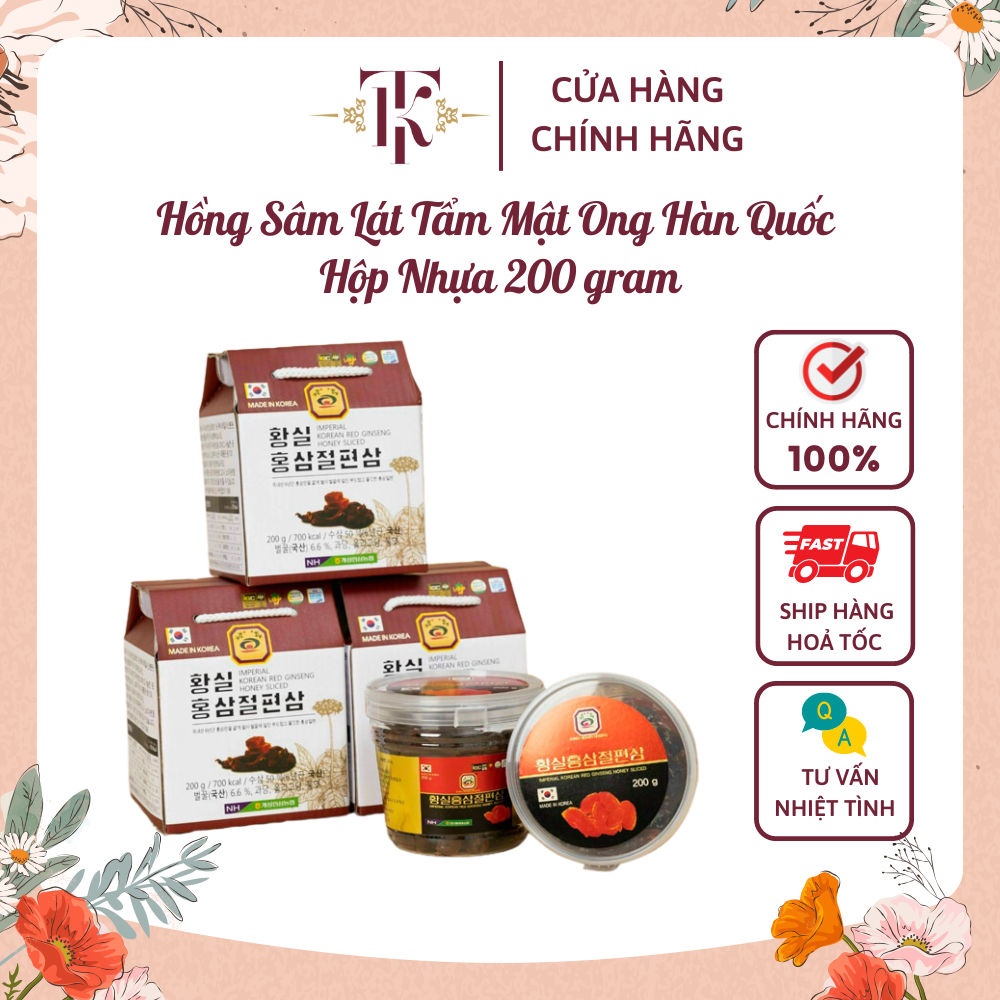 Premium Korean Sliced Red Ginseng Marinated in Honey Plastic Box 200g ...
