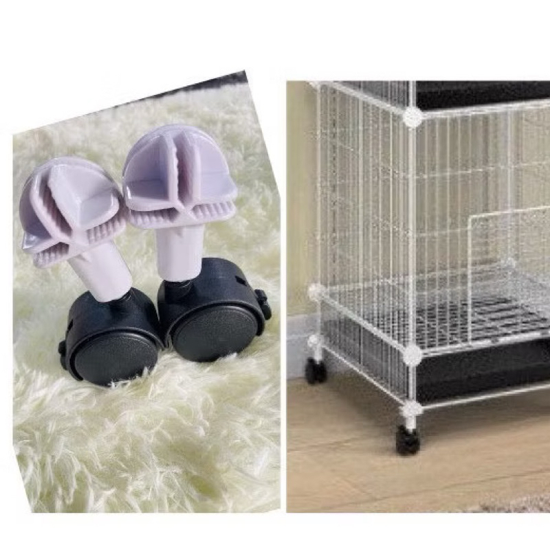 Wheels + Fasteners for mounting iron mesh cages for dogs and cats ...