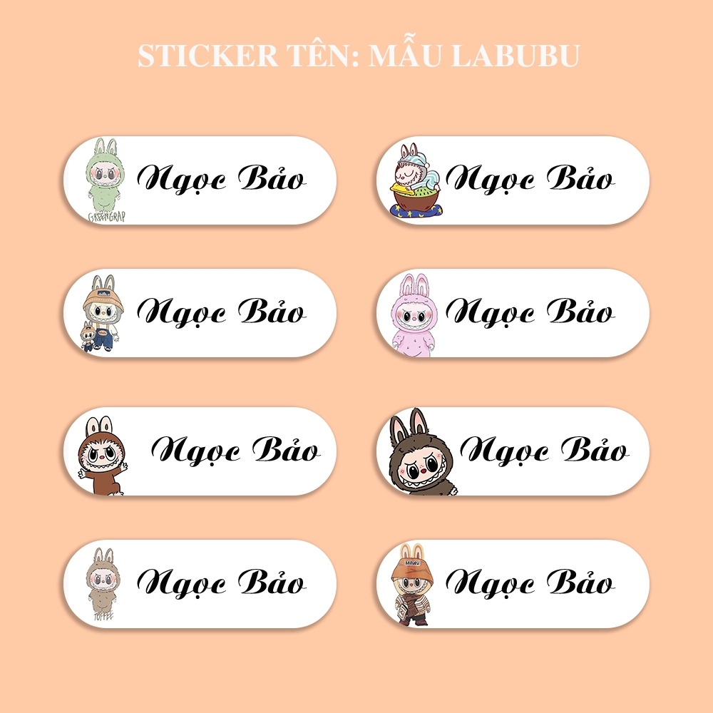 [Plastic Decal] 150 Stickers with Names Printed on Demand | Labubu ...