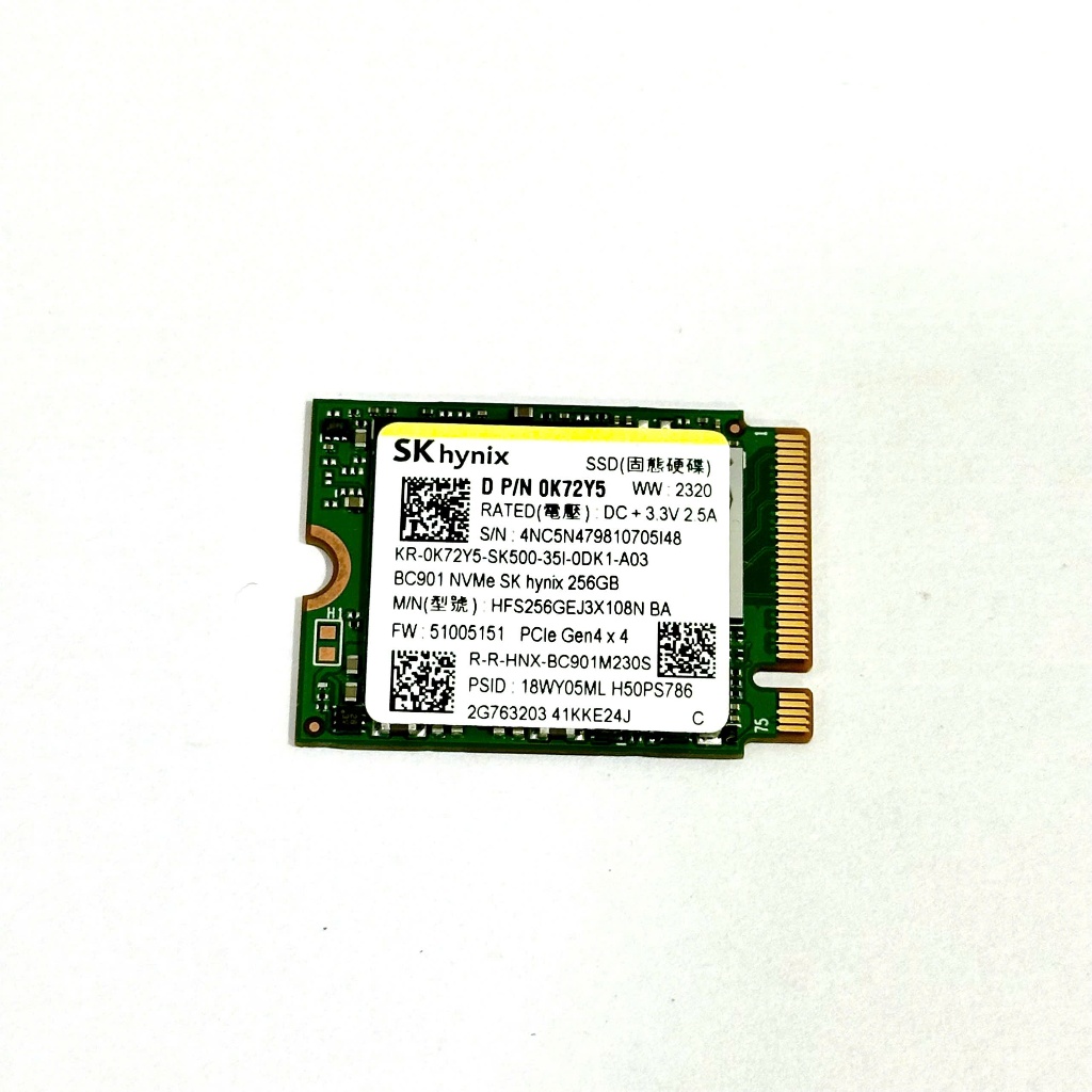 Ssd M2 NVMe PCI-e SK Hynix BC901 2230 256GB GEN 4x4 | Shopee Singapore
