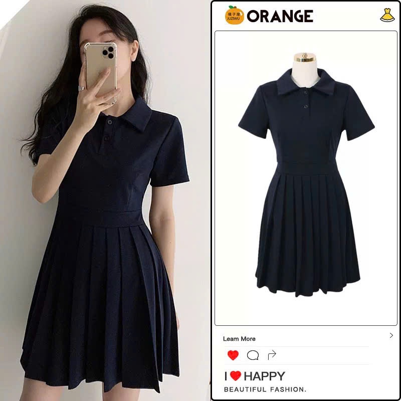 POLO short sleeve MORAn shirt dress with dynamic and elegant Korean ...