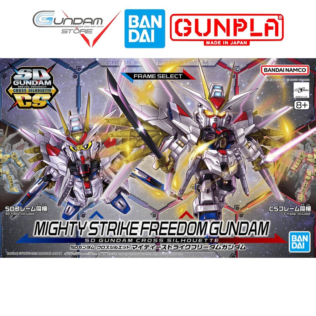 Gunpla Model SDCS Mighty Strike Freedom Gundam SD SEED Freedom Bandai ...
