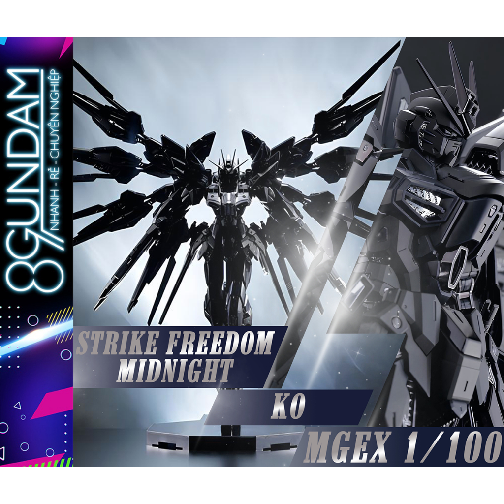 Mgex Strike Freedom KO Assembly Model (Midnight Coating Ver) (with base ...