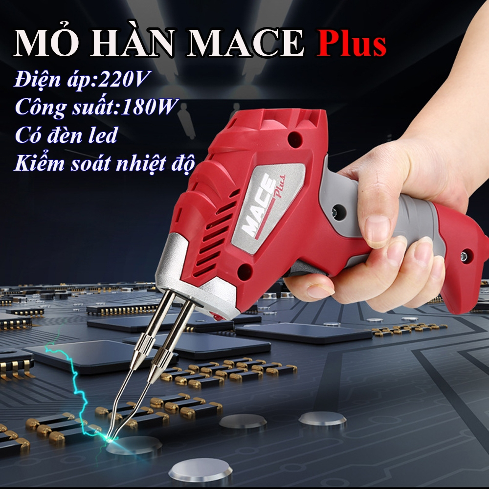 MACE Plus Tin Soldering Iron, 220V Heat Control Soldering Iron, 180W ...