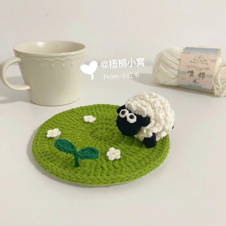 Handmade waterproof coasters made from wool fabric in the shape of a ...