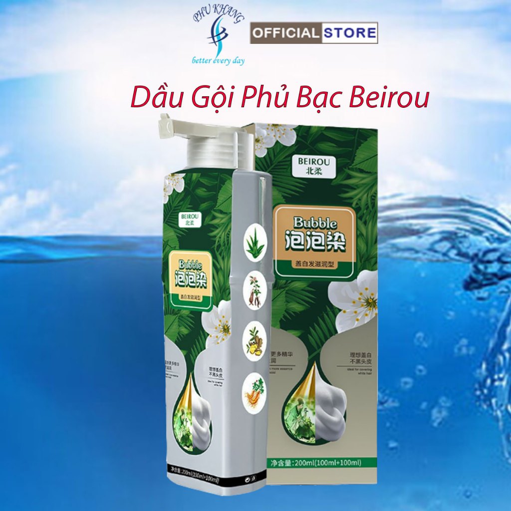 Beirou Bubble Herbal Shampoo to Cover Gray Hair, Change Hair Color for ...