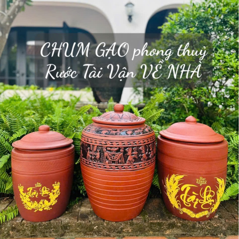 Rice jar - Tai Loc rice jar - Bat Trang premium ceramic rice jar ...