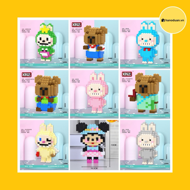 Labubu/capybara Assembly Model, Lego Labubu/Capybara Mini Puzzle ...