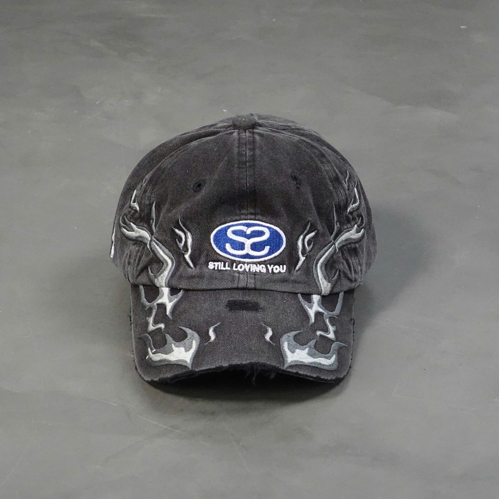 Sly S2 baseball cap Washed Cotton with detailed embroidery in Black and ...