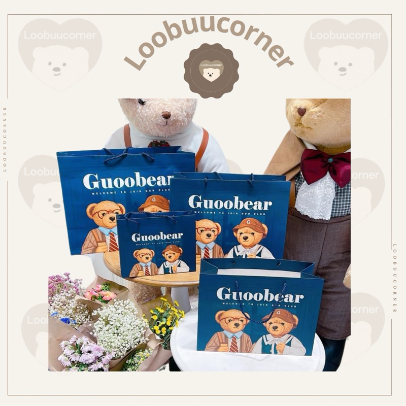 Guoo bear paper bag 3 sizes (ready for delivery) | Shopee Singapore