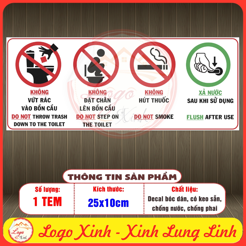Logo STICKER SIGN TOILET RULES - TOILET RESTROOM RULES - INSTRUCTIONS ...