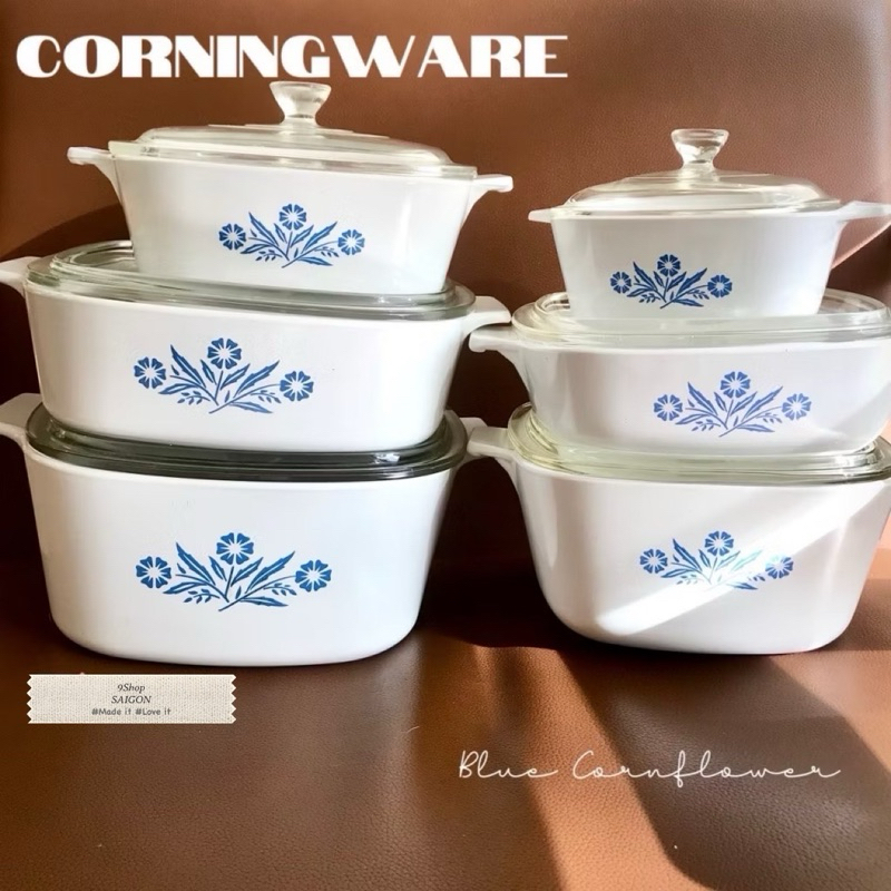 [Rare] CorningWare - Blue CornFlower - 01 Heat Shock Resistant Glass ...