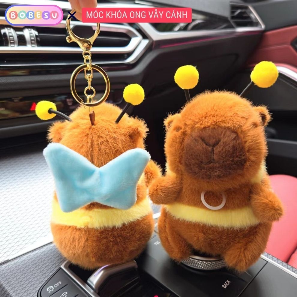 Capybara Bee Waving Wings With Light Fragrance Capybara Keychain Bee ...