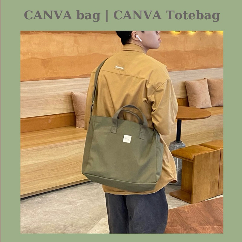 Crossbody bag, thick canvas canvas with standing form, bag fits A4 and ...
