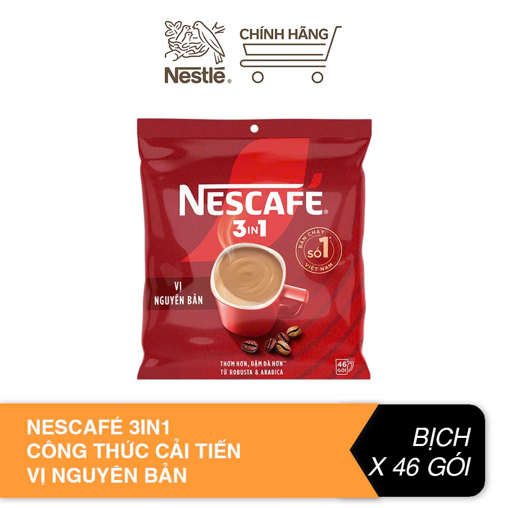 Bag of 46 Packs of Nescafe 3in1 Instant Coffee Improved Formula ...