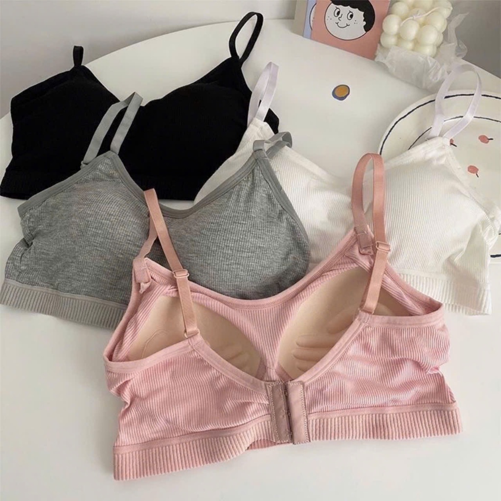 Padded bra with clasp 389, cotton U-back bra with hand pads | Shopee ...