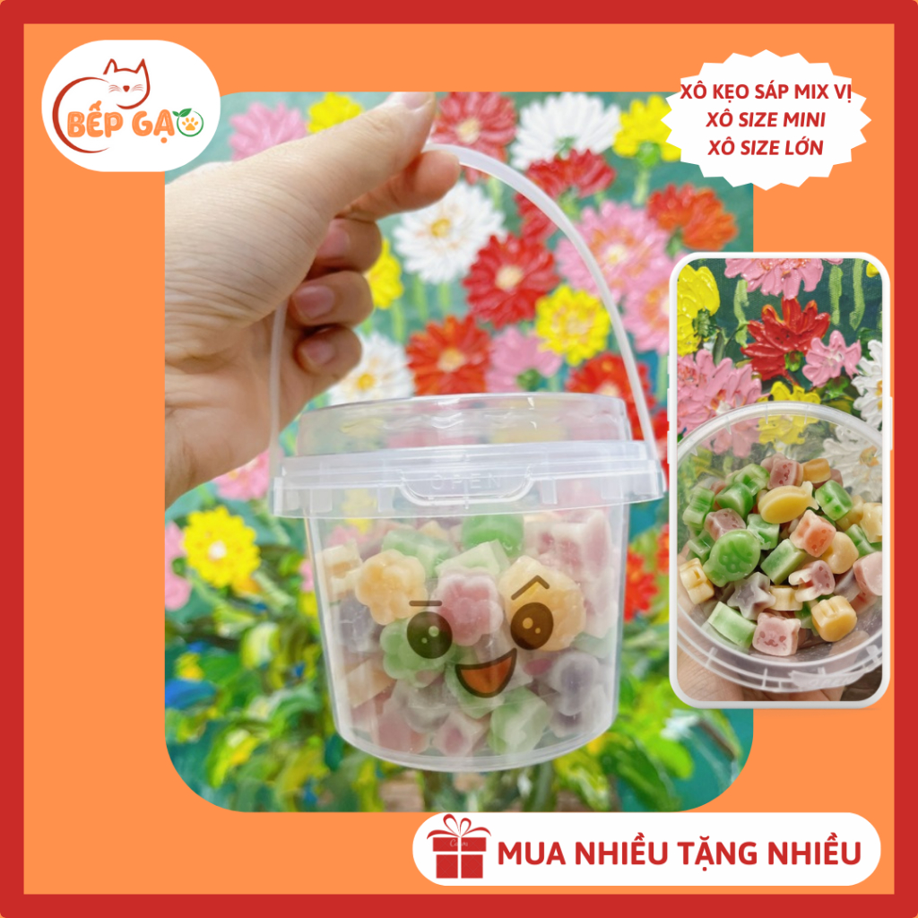 Bucket of wax candy mixed with flavors of all sizes - Suitable as a ...