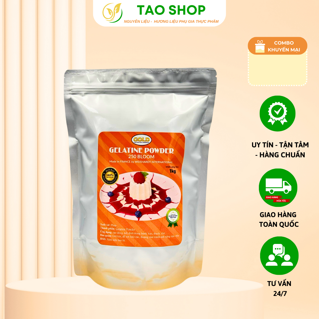 Gelatin powder 250 French bloom 1kg pack TAO ShopSG used to make ...