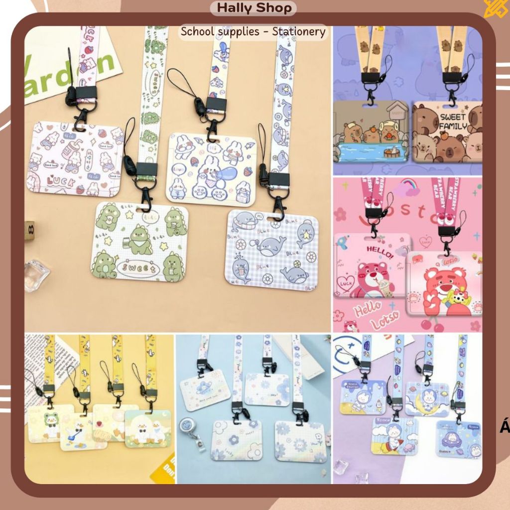 Student ID lanyards, horizontal nameplates with many cute cartoon ...