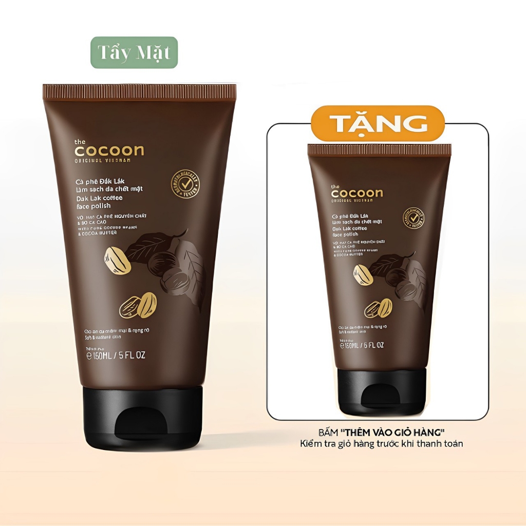 [Buy 1 get 1 free] Cocoon natural coffee extract facial scrub tube ...