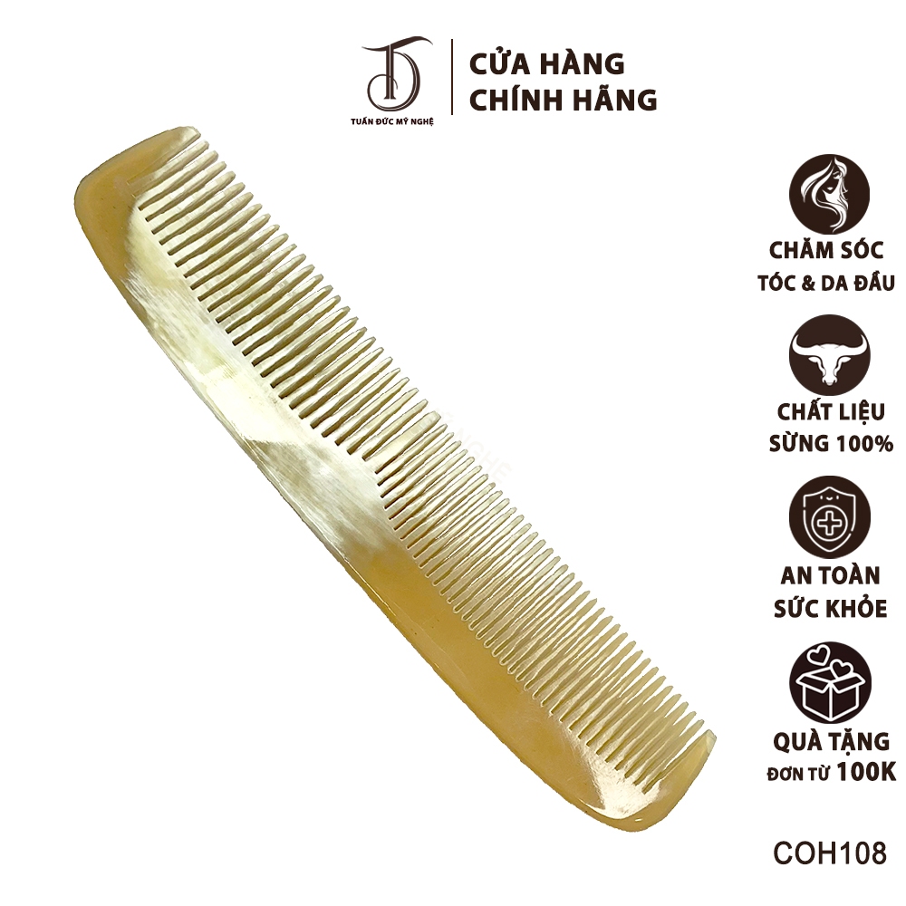 HAHANCO Horn Comb [COH108] Made in Japan Flat Head Comb Model with 2 ...