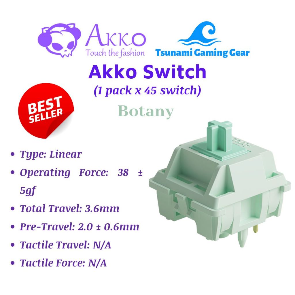 Akko Botany switch set (5 pin/ 45 switches) | Shopee Singapore
