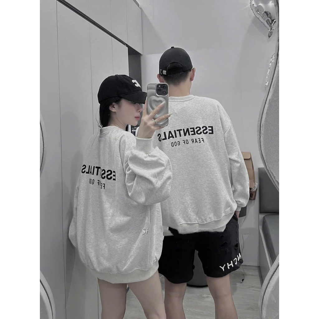 Essentials Unisex Loose Form Double-Sided Printed Sweater samsam4896 ...