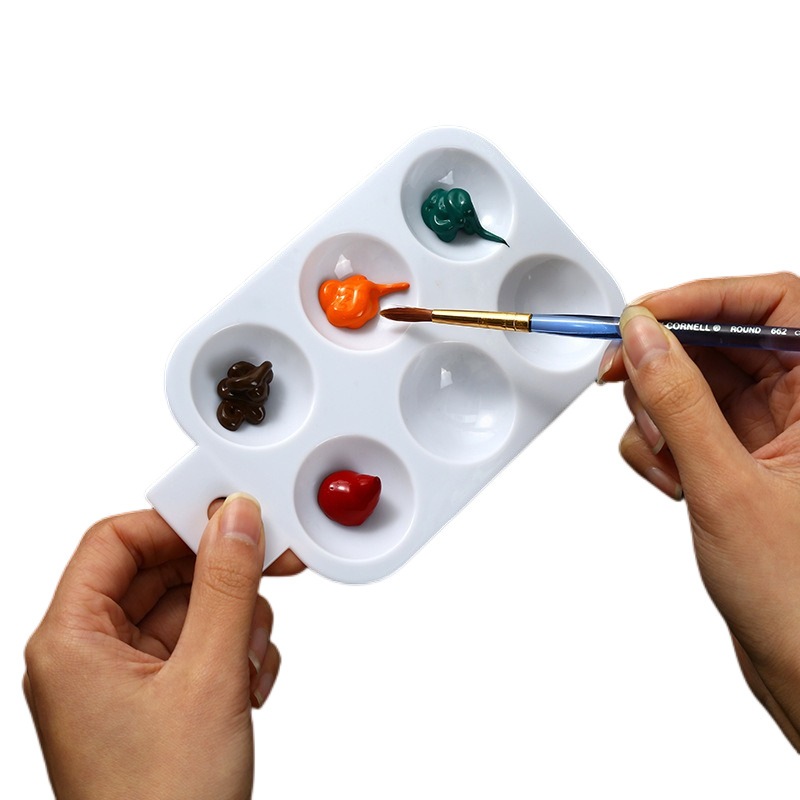 [BLACK LEATHER - DISTRICT 3] Mini Color Mixing Tray with 6 Plastic ...