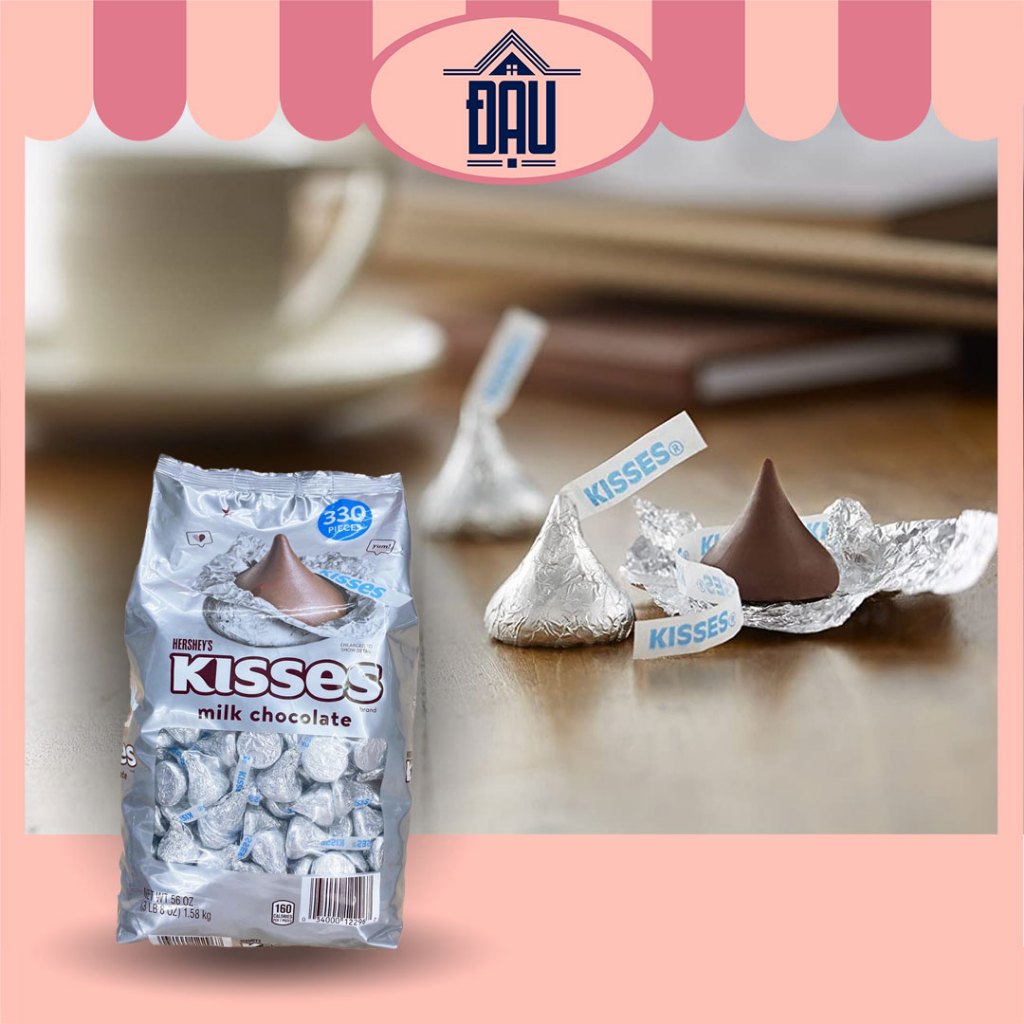 Hershey's Kisses Milk Chocolate, American product, 1.58kg bag, 330 ...