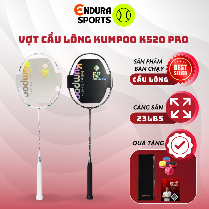 Genuine KUMPOO K520 PRO badminton racket, 10.5kg pre-tensioned ...