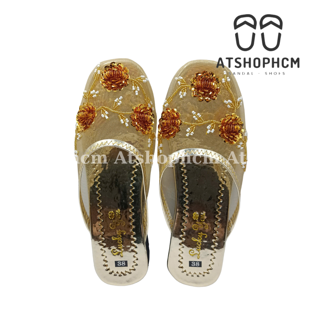 High-quality anti-slip beaded mesh slippers, 2cm high, soft, gentle ...