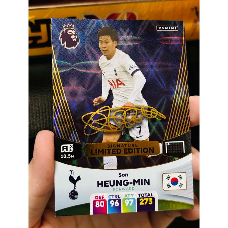 [GENUINE] Son HEUNG MIN PLAYER SIGNATURE CARD (Free Toploader + Sleeves ...