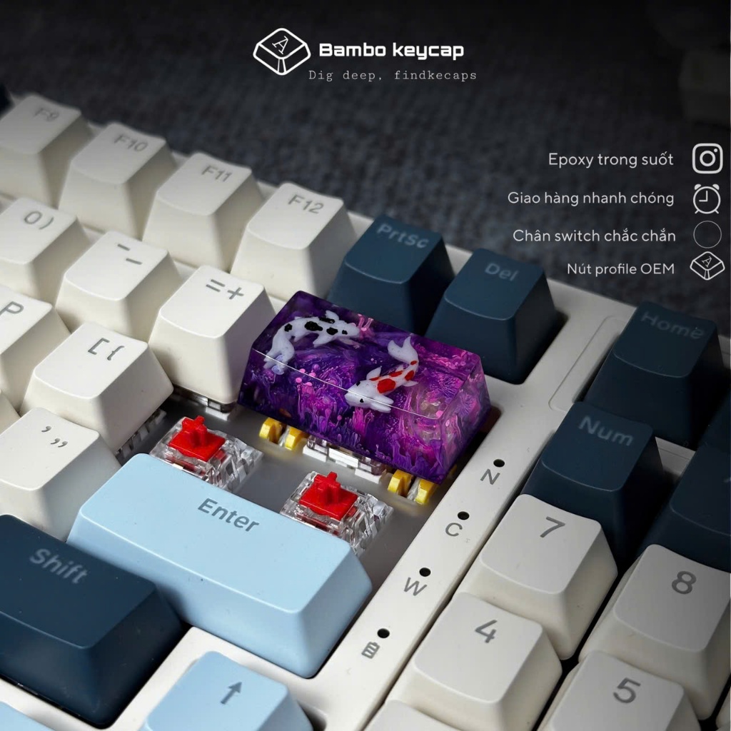 Koi fish keyboard button, Cute koi fish keycap - Bambo keycap | Shopee ...