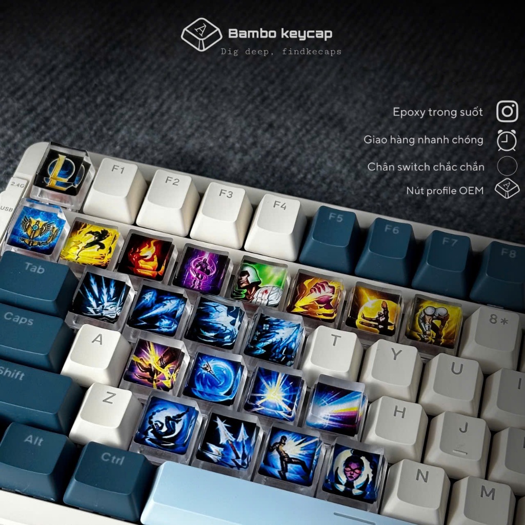 Lol skill keycap mechanical keyboard set with lol skill button, League ...