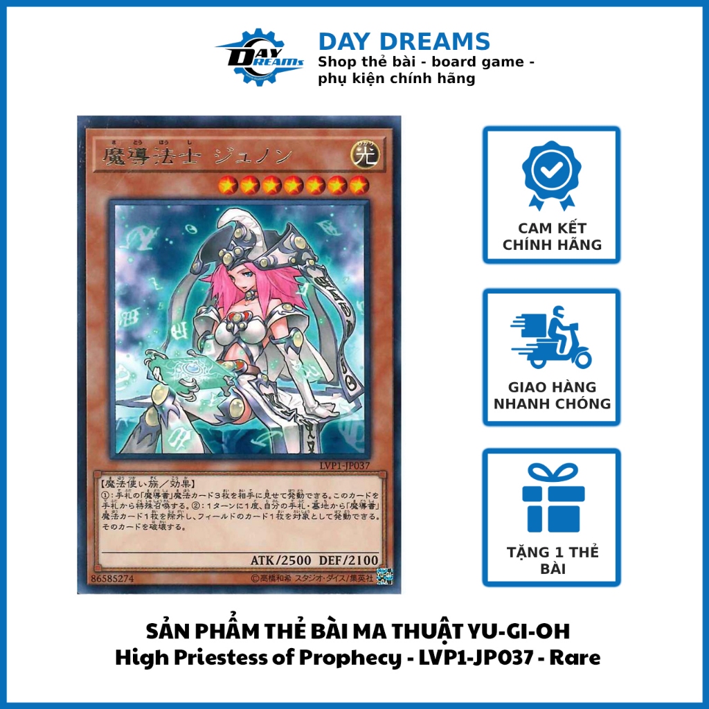 GENUINE YUGIOH CARD: High Priestess of Prophecy - LVP1-JP037 - Rare ...