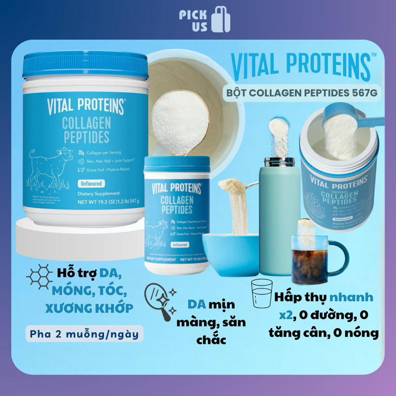 [New Model 2027] Vital Proteins Collagen Peptides Premium Hydrolyzed Collagen Powder 567g 680g ...