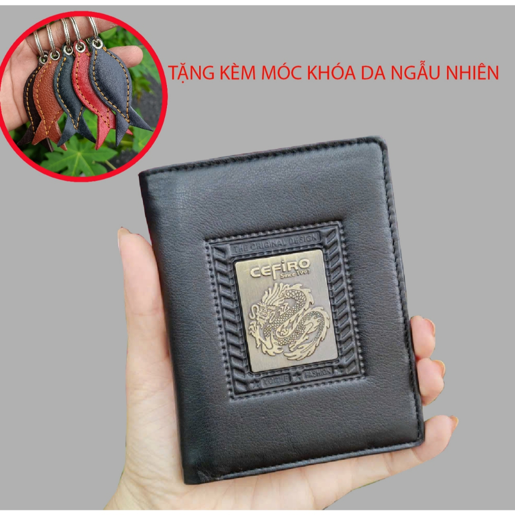 Cefiro Logo Dragon Logo Cowhide Wallet Cast Bronze (With Leather ...