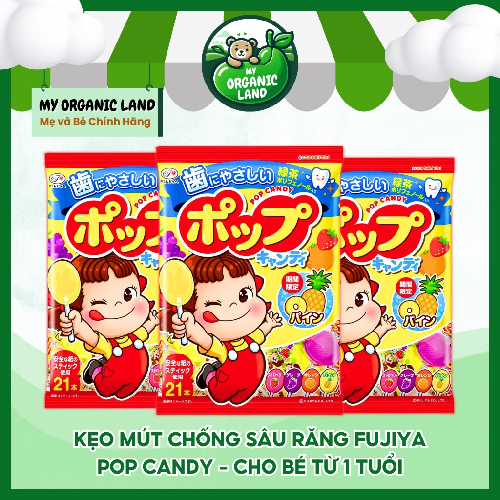 Japanese FUJIYA POP CANDY Anti-Cavity Lollipop – Girl Shaped Fruit ...