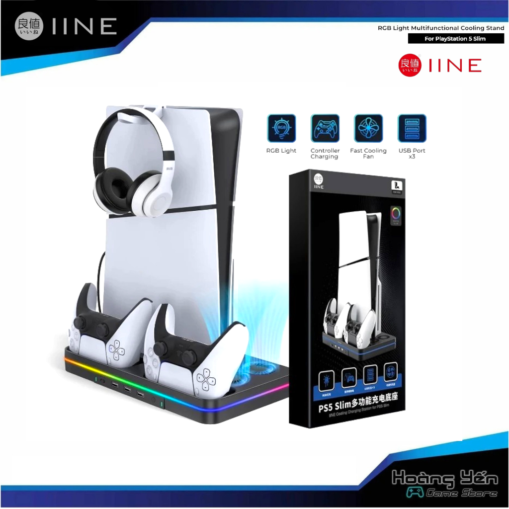 Iine genuine Ps5 slim cooling pad and Ps5 controller charger | Shopee ...