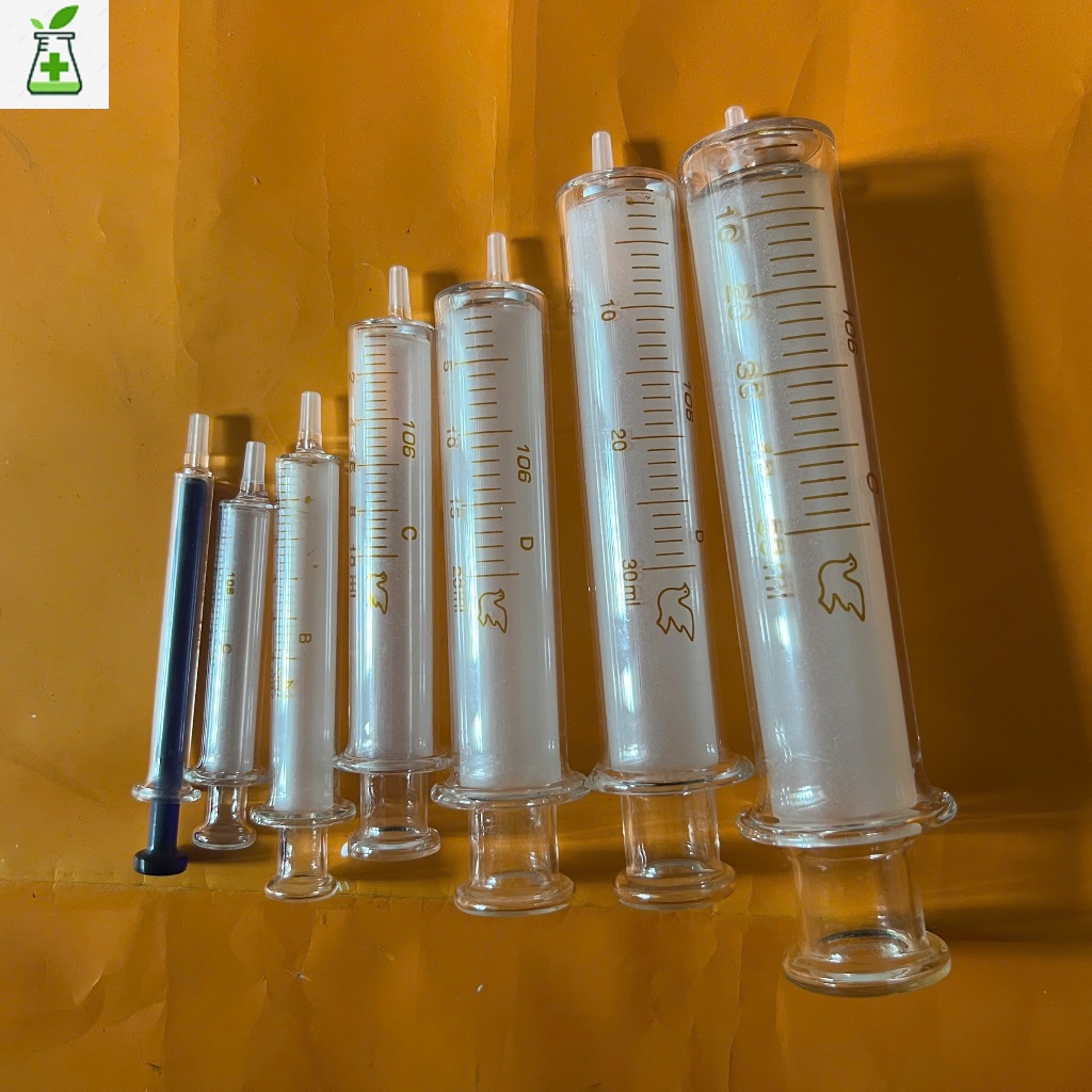 Glass syringes of many sizes 1ml, 2ml, 5ml, 10ml, 20ml, 30ml, 50ml ...