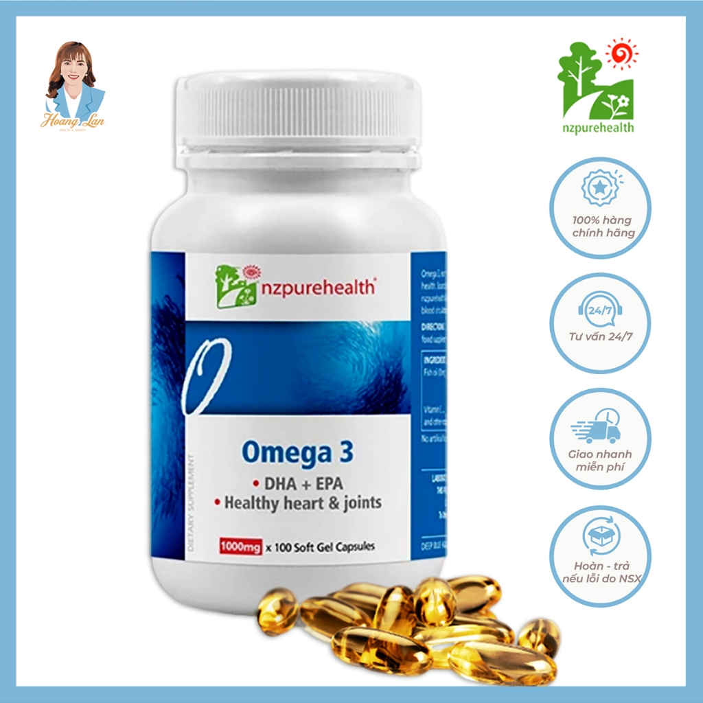 New Zealand NZ Pure Health Omega 3 Omega 3 fish oil pills (100 pills ...
