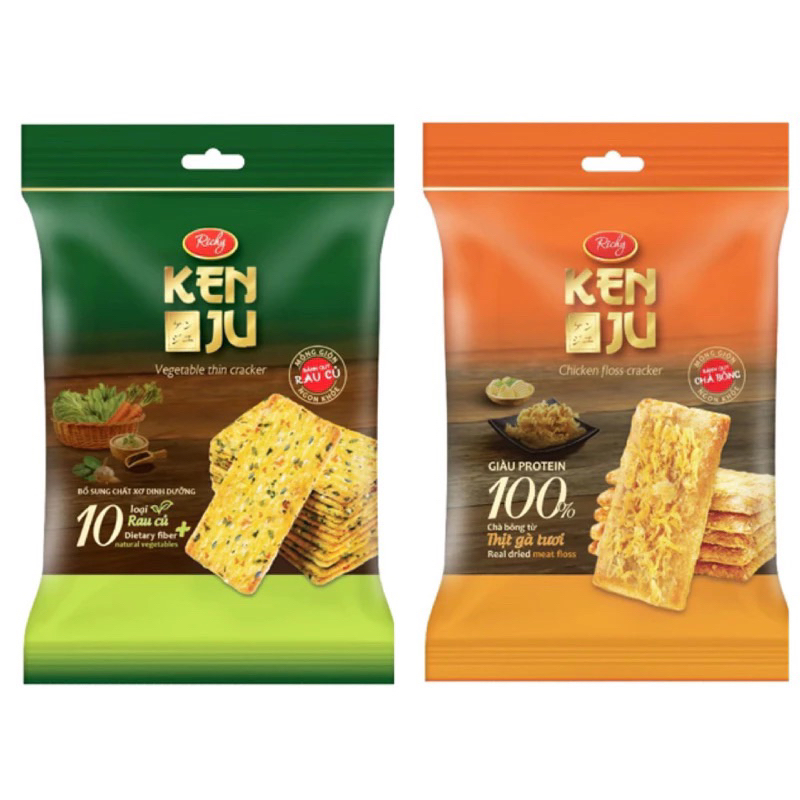 Kenju Richy biscuits with vegetable flavor 192g bag/ ChickenMeat Floss ...
